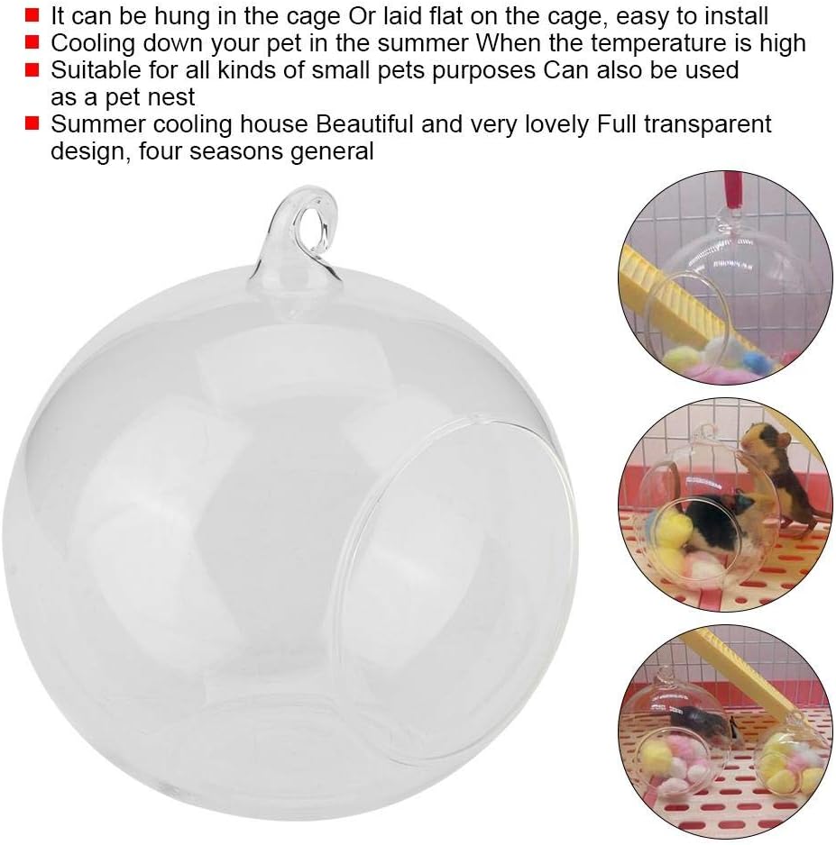 Hamster Cooling House Plastic Glass Transparent Summer Cooling Mini ...