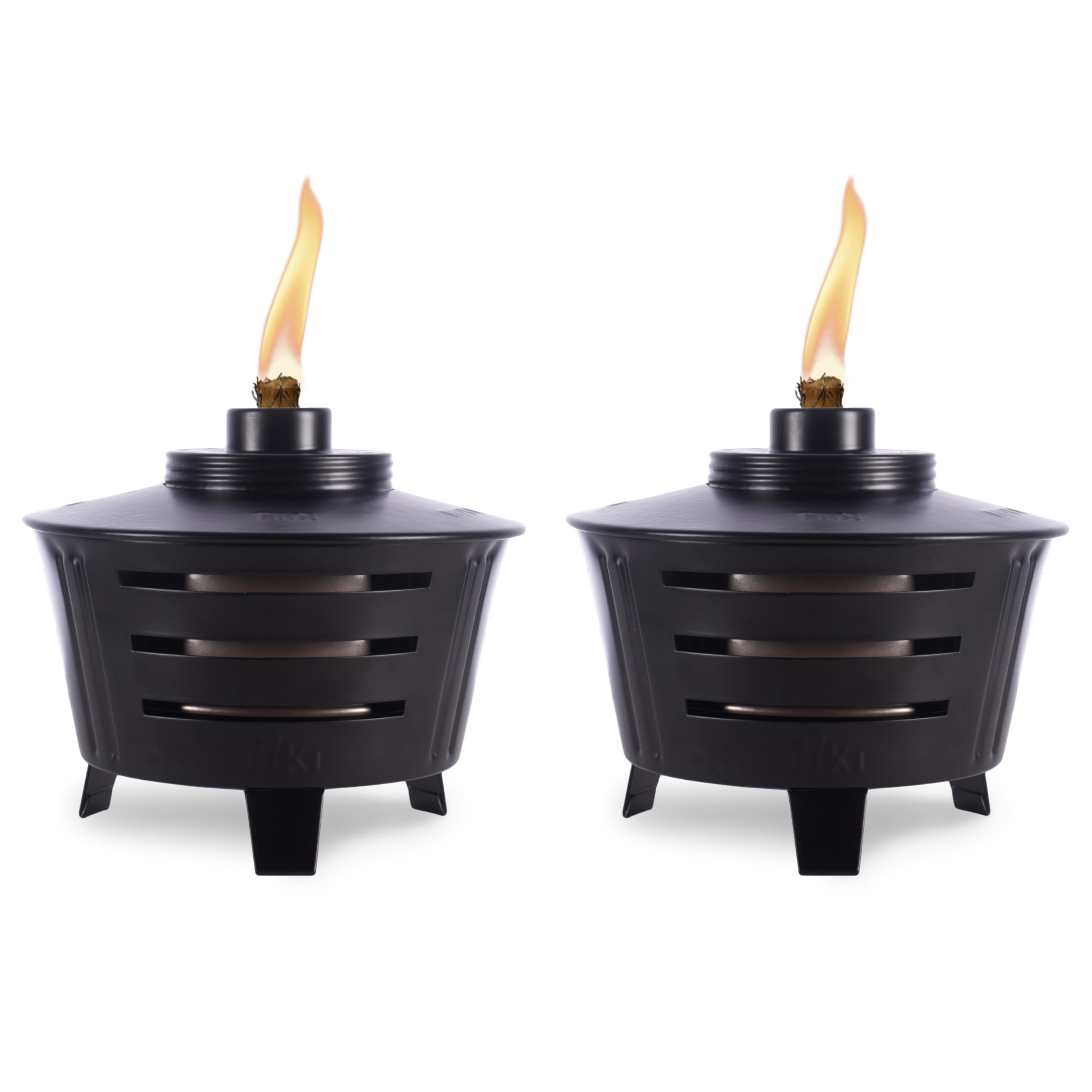 TIKI Mini Fire Pit Tabletop Torch 2-Pack, Outdoor Decorative TIKI Torch ...