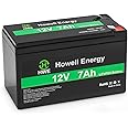 Amazon.com: 12V 7Ah Battery, HWE 12V Lithium Battery, Deep Cycle 12V LiFePO4 Battery Built-in ...