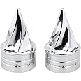 Amazon.com: XMMT Chrome Front Twisted Axle Nut Covers Spike Axle Caps ...