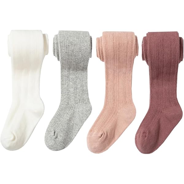Footed Toddler Tights Meeshine 5 Pack Baby Girls Tights - Cable Knit ...