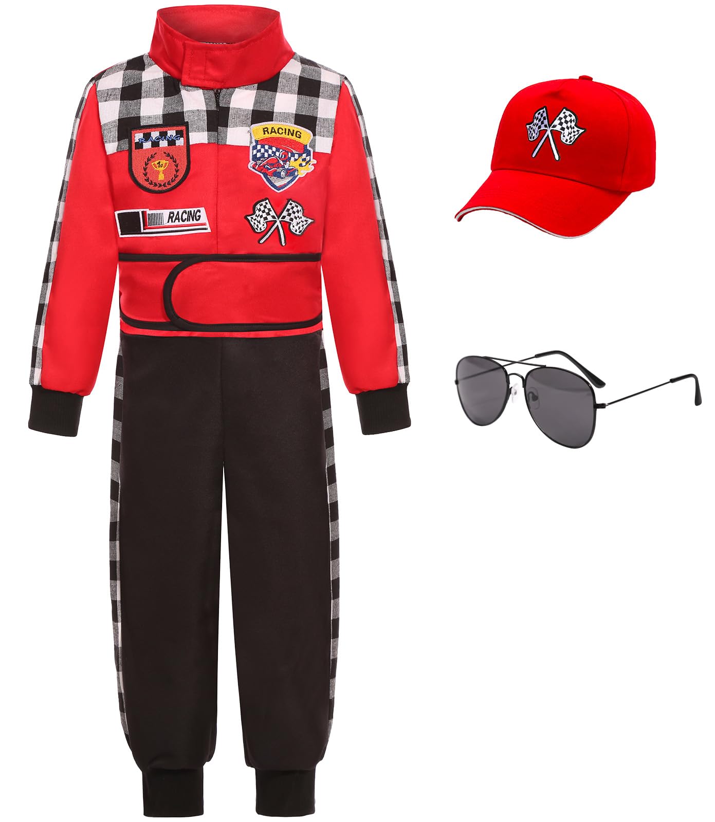 SIZGAROOT Kids Race Car Driver Costume Boys Toddler Race Car Driver ...