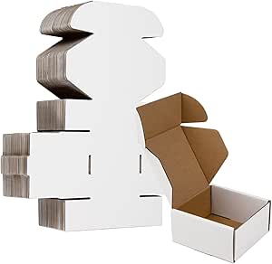 Amazon.com: SUNLPH 50 Pack 4x4x2 Inches Small Shipping Boxes, White ...