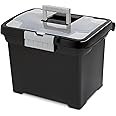 Amazon.com: Sterilite Portable Lockable File Box Organizer with Handle ...