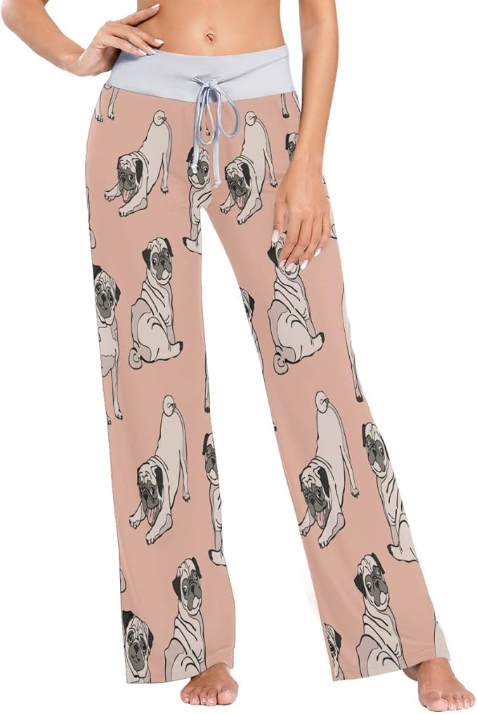 MNSRUU Hipter Puppy Dog Animal Pug Women's Pajama Lounge Pants Casual ...