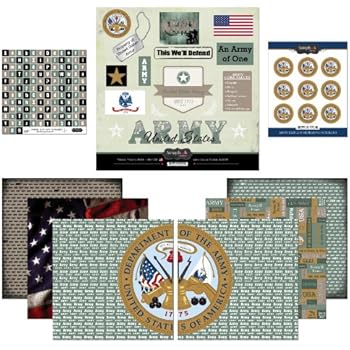 Amazon.com: Scrapbook Customs Themed Paper and Stickers Scrapbook Kit, Army