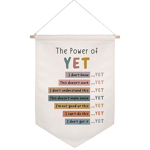 The Power of Yet Wall Hanging Flag Therapy Office Decor Poster Kids ...