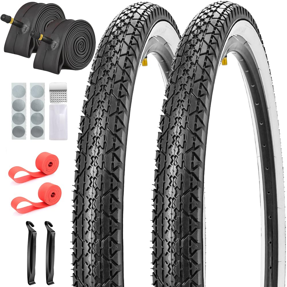 SIMEIQI 2 Pack 24"x2.125" Inch Beach Cruiser Bike Tires with 24"x1.75 ...