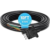 Amazon.com: MECMO 4 Way Trailer End Connector Wire 5 Feet Jacketed Cable, Heavy Duty 18AWG 4 Pin ...