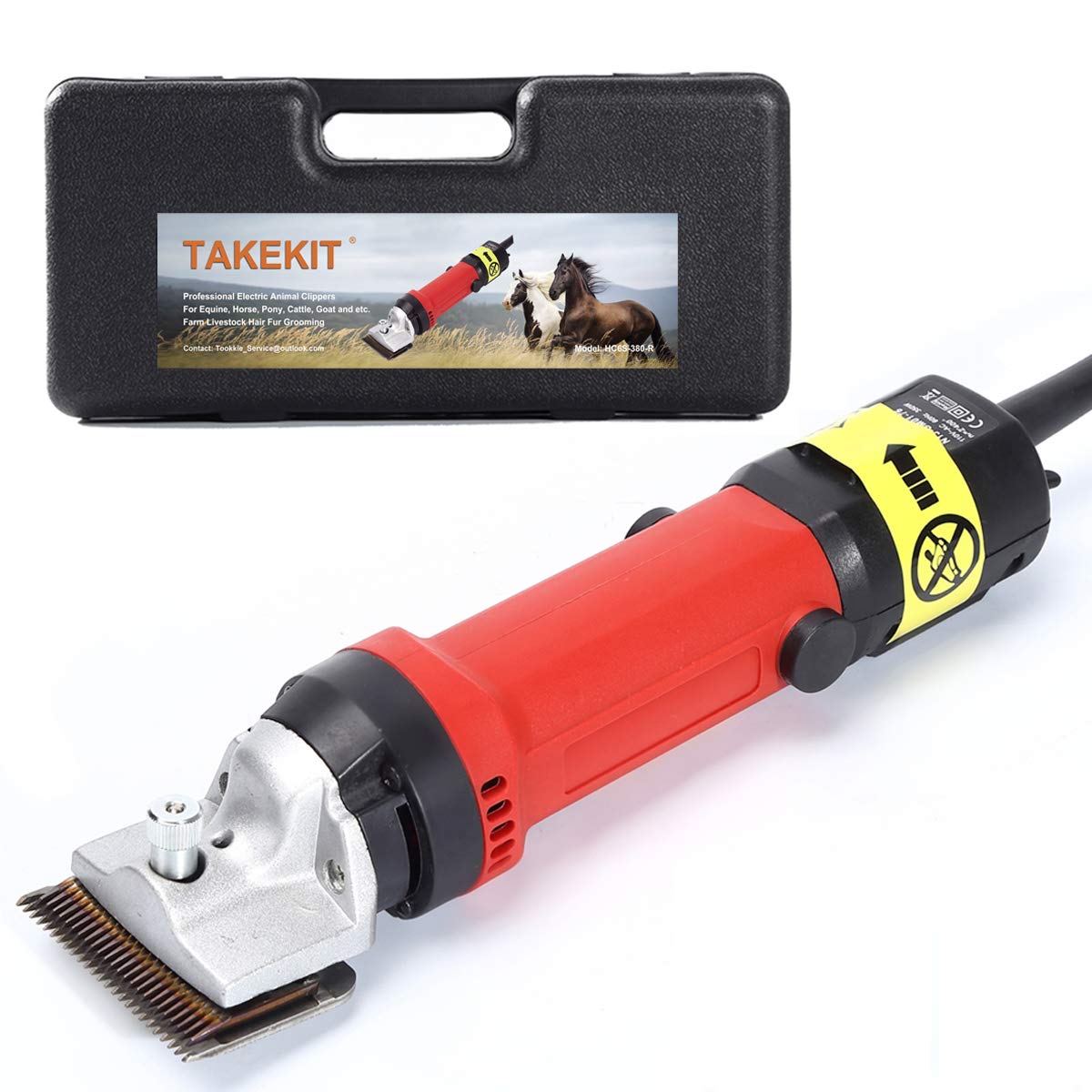 TAKEKIT Horse Clippers Professional Electric Animal Grooming Kit for ...