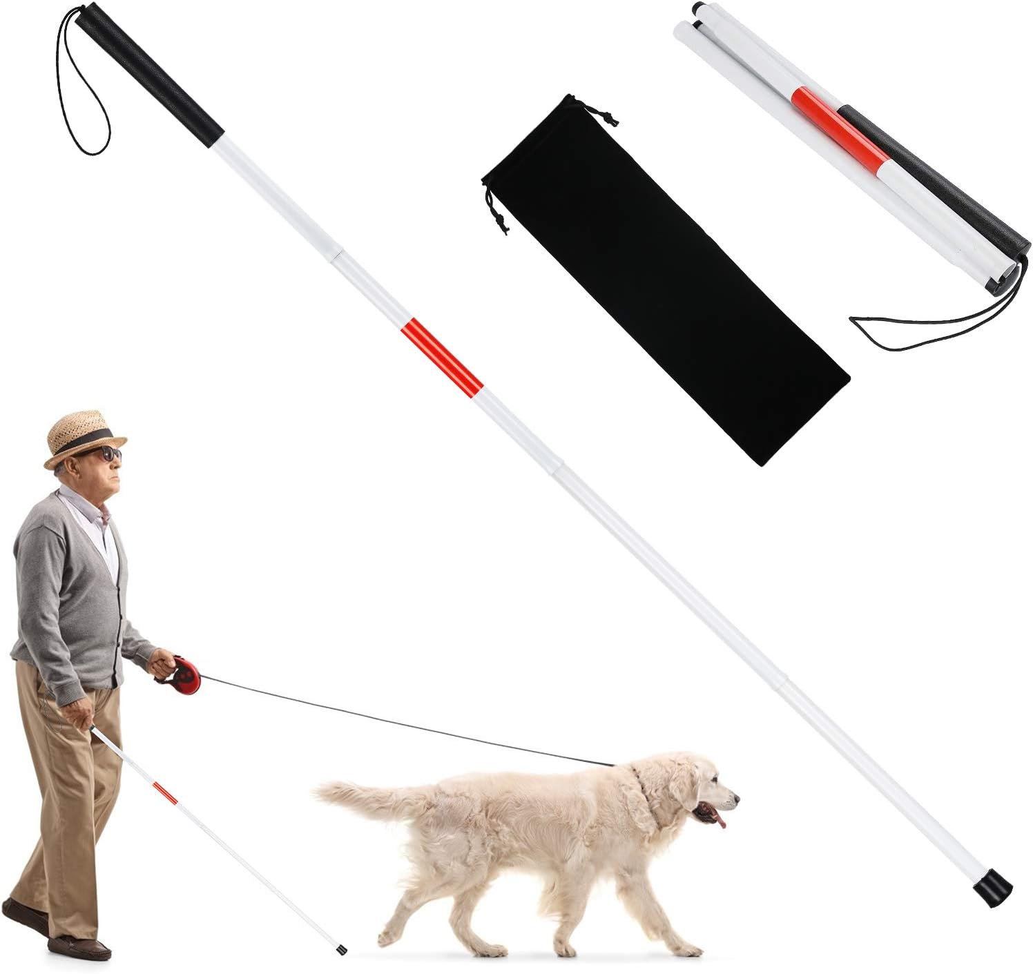 Chala Folding Blind Cane,Portable Walking Stick Adjustable Aluminium ...