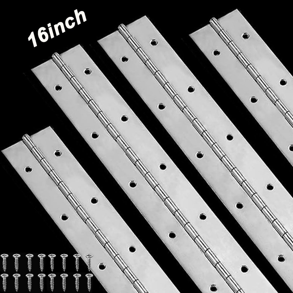 LOSYHU 4 Pack Piano Hinge 16 Inch Heavy Duty Continuous Cabinet Hinge 1 ...