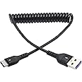 Amazon.com: USB C Spiral Spring Cable 1 to 2FT, USB A Male to Type C ...