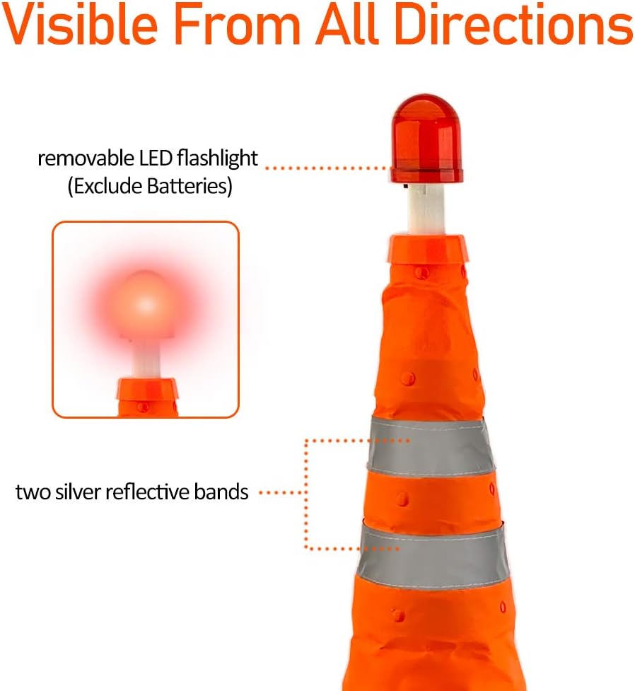 Collapsible Safety Traffic Cone -68CM Multipurpose Pop-Up Safety Cone ...