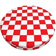 Amazon.com: Ouqiuwa Red and White Checkered Bar Stool Slipcover Round ...