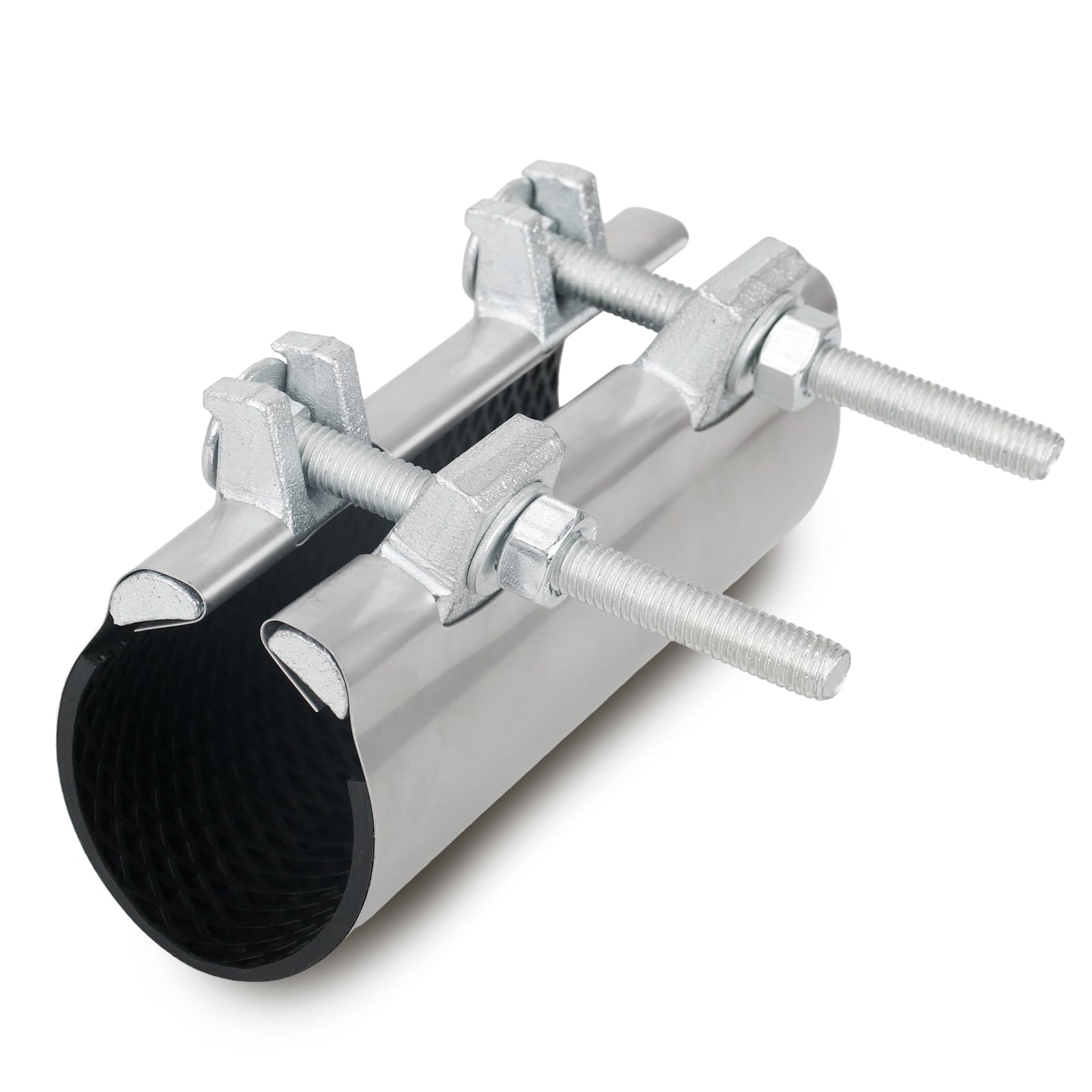 2” X 6” Inches Pipe Repair Clamp, Stainless Steel, Clamp With Two Bolt ...