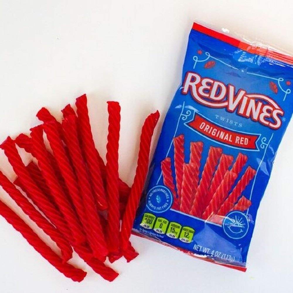 Red Vines Licorice Twists, Original Red Flavor, Soft & Chewy Candy, 4 ...