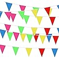 Amazon.com: Multicolor Pennant Banner Bunting Solid 150 Colorful ...