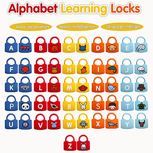Huace ABC Kids Learning Lock Alphabet Set with 26 Locks and 26 Keys for ...