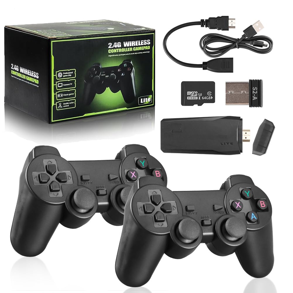 Retro Gaming Console, Plug and Play Video Game, Nostalgia StickGame, Wireless Retro Play Game ...