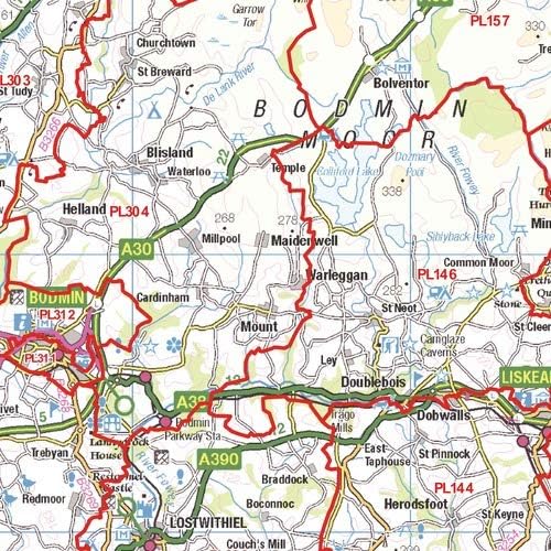 South West England Postcode Sector Wall Map (S1) – 47″ x 33.25 ...