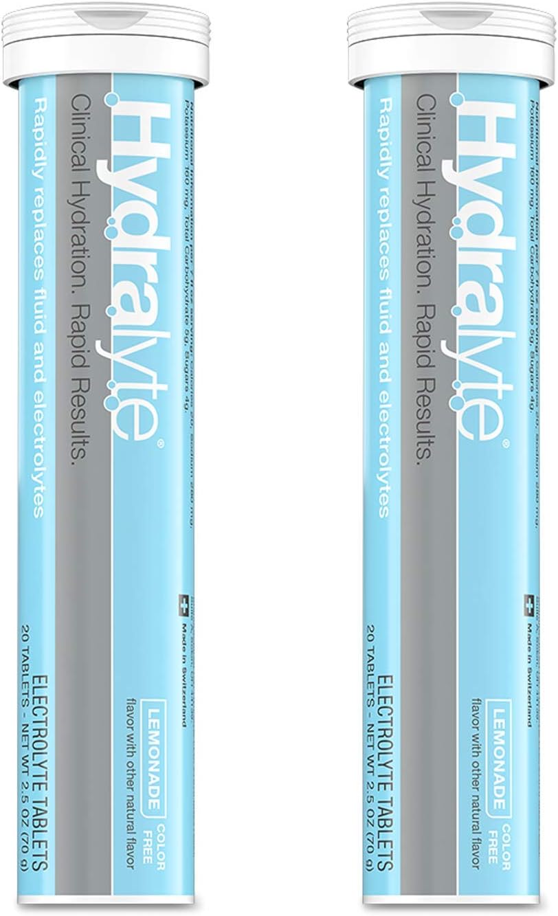 Hydralyte Effervescent Electrolytes Tablets – Lemonade | 40 Tablets ...