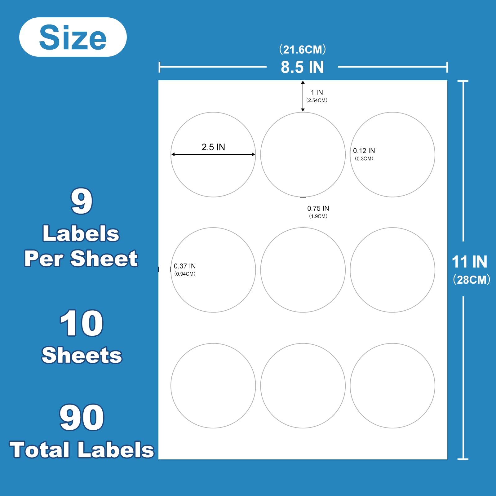 Mua 2.5" Round Sticker Labels for Laser/Ink Jet Printers, White ...