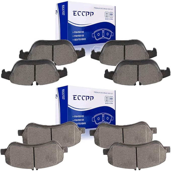Amazon.com: ECCPP Brake Pads, 8pcs Front Rear Ceramic Disc Brakes Pads Set fit for 2013 2014 ...