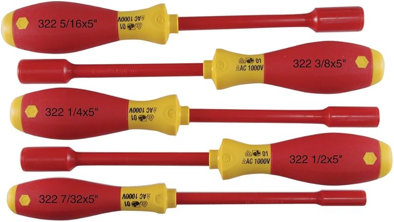Wiha - Insulated Nut Driver 5pc Inch Set 732 - 1/2 - 32292: Amazon.co ...