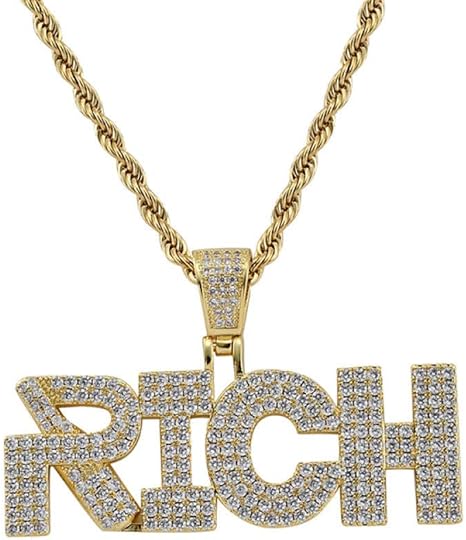 Hip Hop Full ghiacciato Color oro lettere molto ricche pendenti collana ...