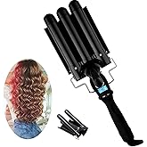 Amazon.com: 3 Barrel Curling Iron Hair Crimper: Aleath Dual Voltage Adjustable Temperature Three ...