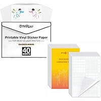 Amazon.com : HTVRONT 40 Sheets Glossy Printable Vinyl Sticker Paper+50 ...