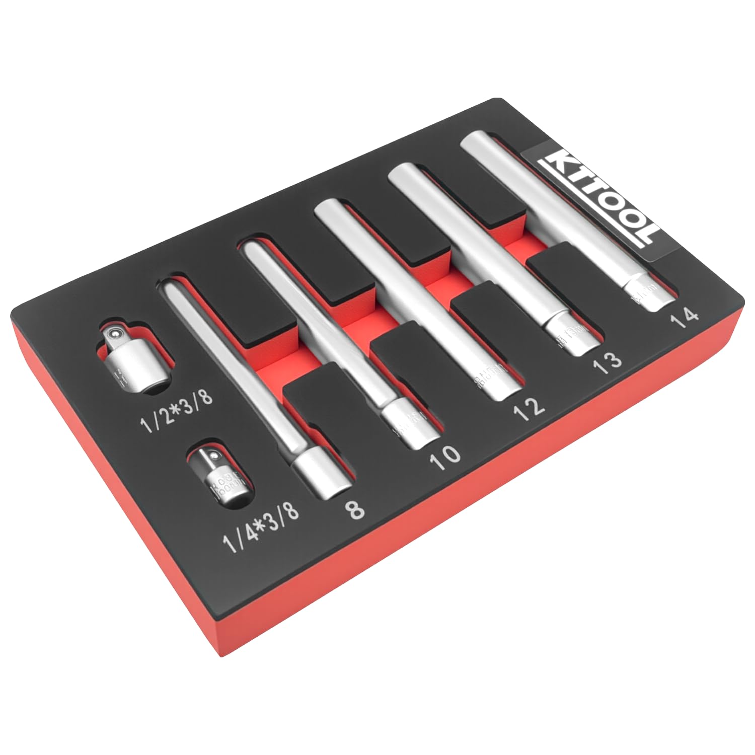 KTTOOL 7PCS Deep Metric Socket Set, 3/8-Inch Drive Thin Wall Socket ...