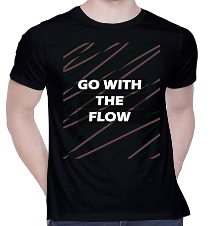 CreativiT Graphic Printed T-Shirt for Unisex Go with The Flow Tshirt ...