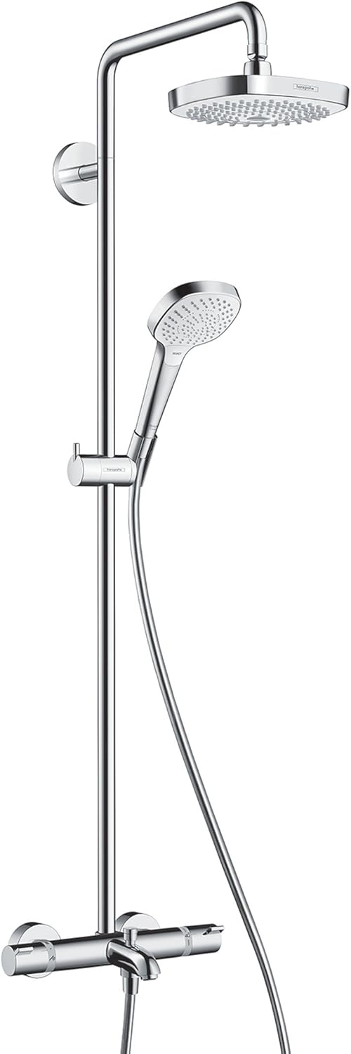 hansgrohe Croma Select E 180 Wannen-Duschsystem, 4 Strahlarten, Weiß ...