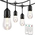 3 Color Outdoor LED Dimmable String Lights for Patio with Remote, Plug ...