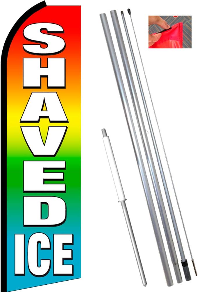 Amazon.com : SHAVED ICE (Multi-color) Flutter Feather Banner Flag Kit ...