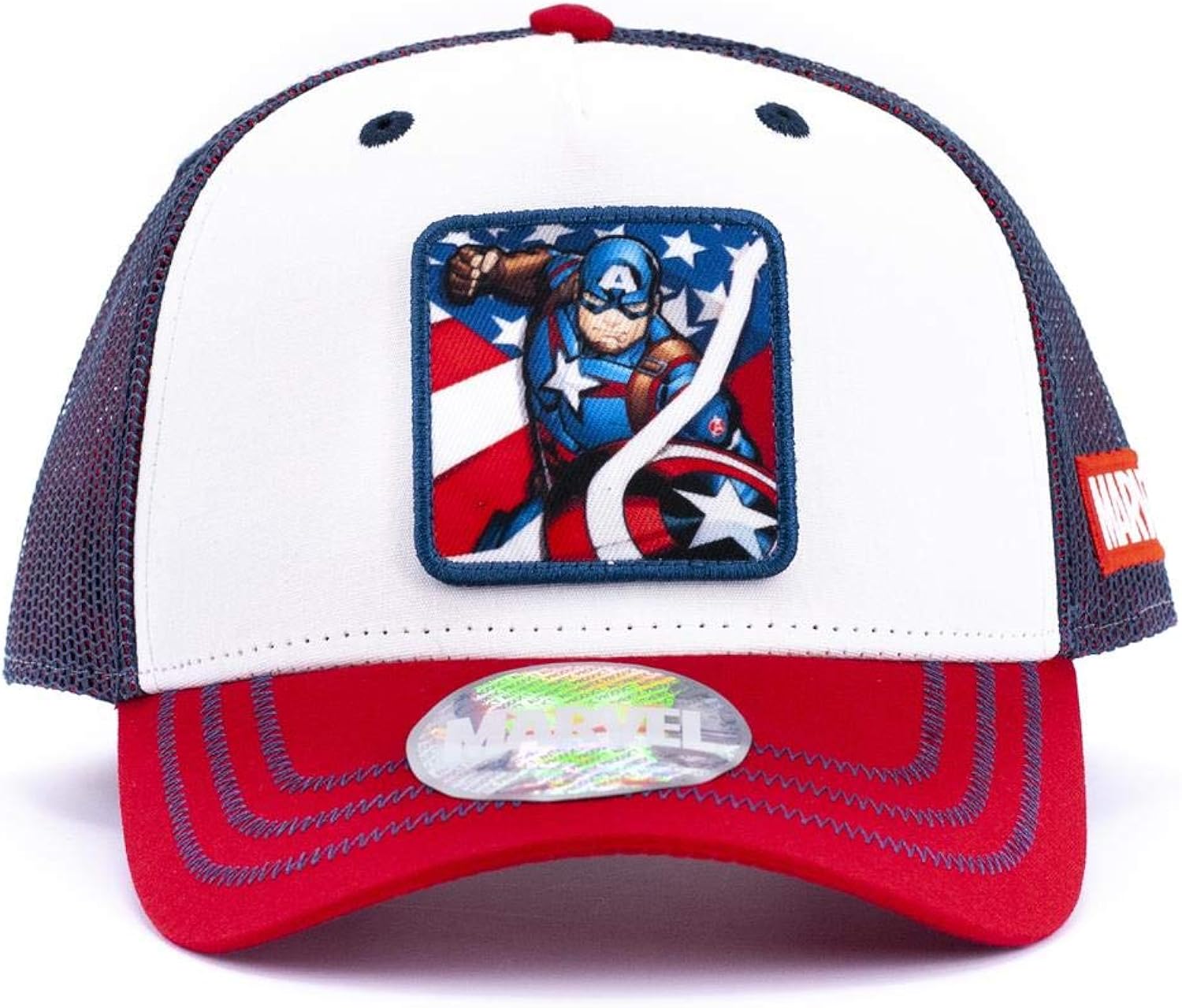 Essencial Caps Boys' Captain America Baseball Cap, White, 54: Amazon.co ...