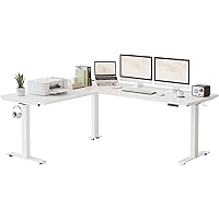 Amazon.com: FEZIBO 75 Inches Triple Motor L Shaped Standing Desk ...