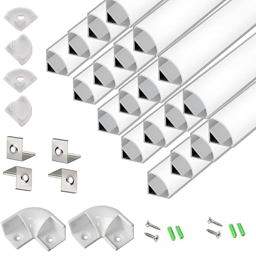 V Shape 6.6FT 200CM LED Strip Aluminum Channel Diffuser, 20-Pack ...