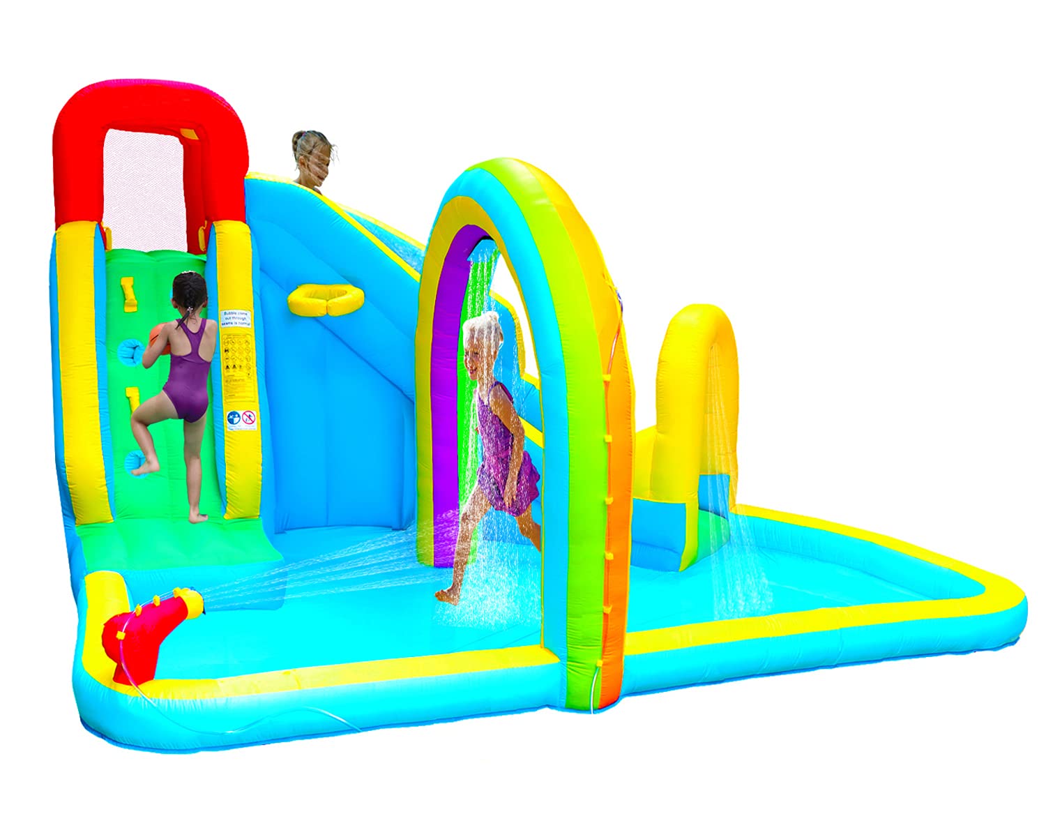 Inflatable Water Slide Park with Air Blower, Kids Inflatable Bouncer ...