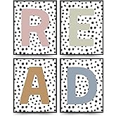 Amazon.com: GOXFOC Boho Neutral Read Letters Wall Art Prints Unframed ...