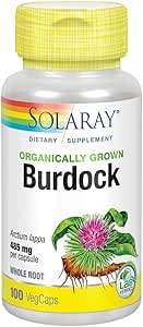 Amazon.com: Solaray Organic Burdock Root Supplement, 485 mg, 100 Count ...
