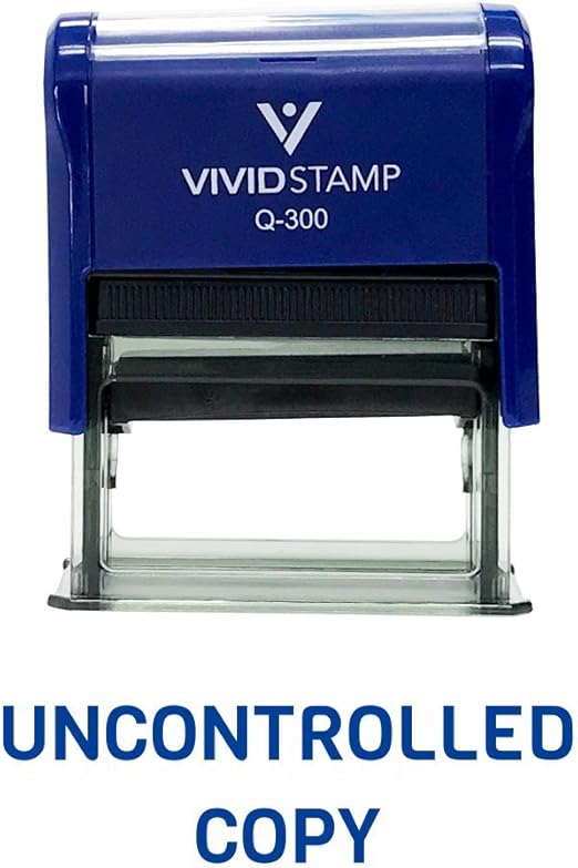 Amazon.com : UNCONTROLLED Copy Self Inking Rubber Stamp (Blue Ink ...