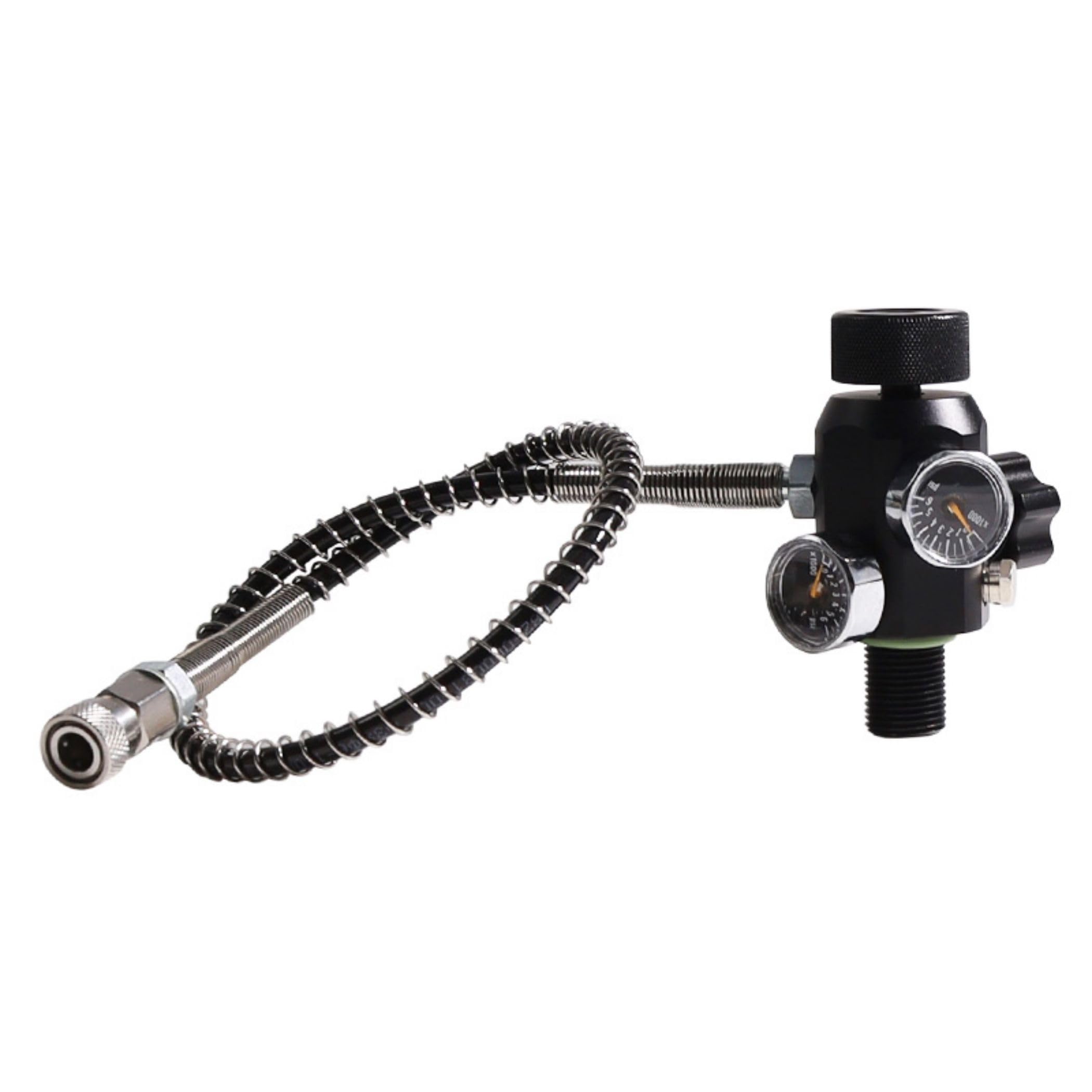 TUXING 4500PSI Pcp Tank DIN Valve Scuba Adapter Dual Gauge with 20“Hose ...