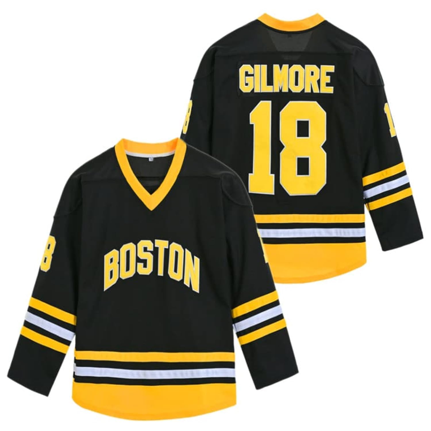 Men's Boston Happy Gilmore 18 Adam Sandler 1996 Movie Hockey Jersey ...