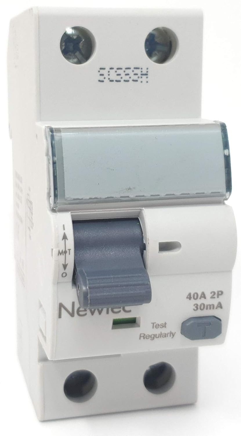 Newlec RCCB 40 Amp 30mA 6KA Double Pole – 2P RCD Circuit Breaker With ...