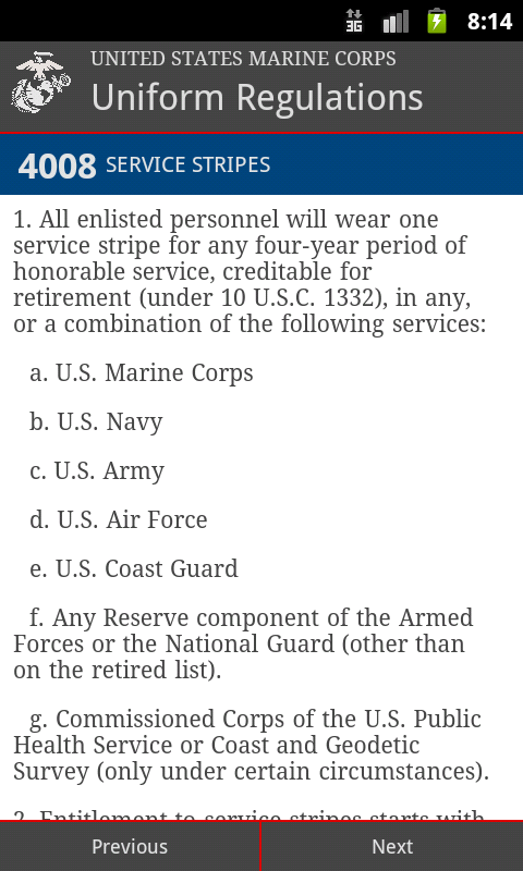 USMC Uniform Regulations:Amazon.com:Appstore for Android