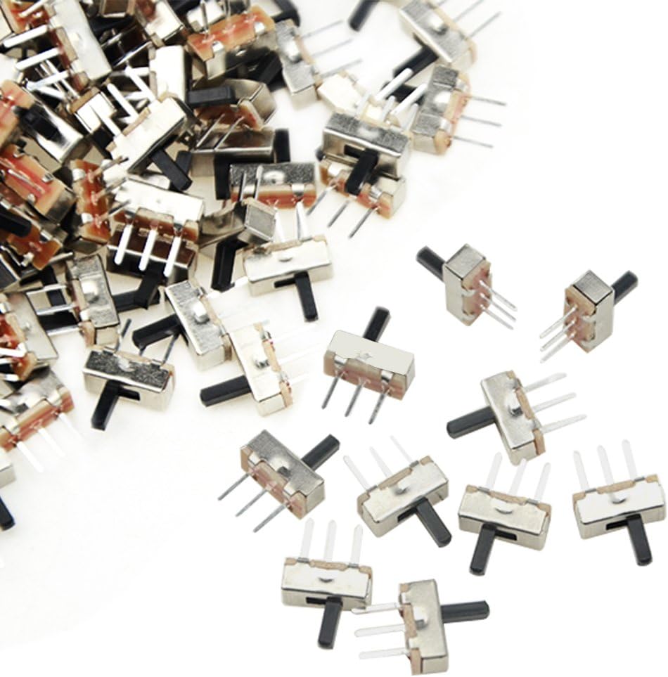 WMYCONGCONG 150 PCS 3 Pin 2 Position 1P2T SPDT Vertical Micro Slide Switch 0.5A 50V DC – BigaMart