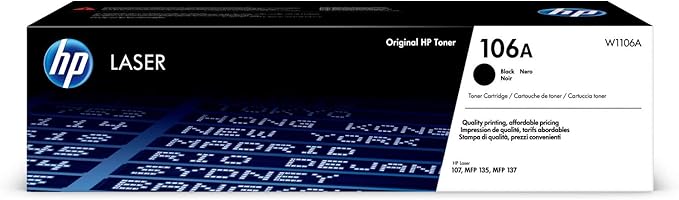 HP W1106A 106A Original Laser Toner Cartridge, Black, Single Pack ...